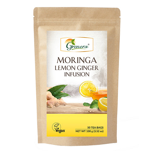 Moringa Lemon Ginger Infusion 50 Tea Bags, Moringa Tea – Grenera Canada